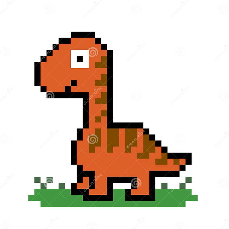 Dinosaur Pixel Image 8 Bit Vector Stock Vector - Illustration of ...