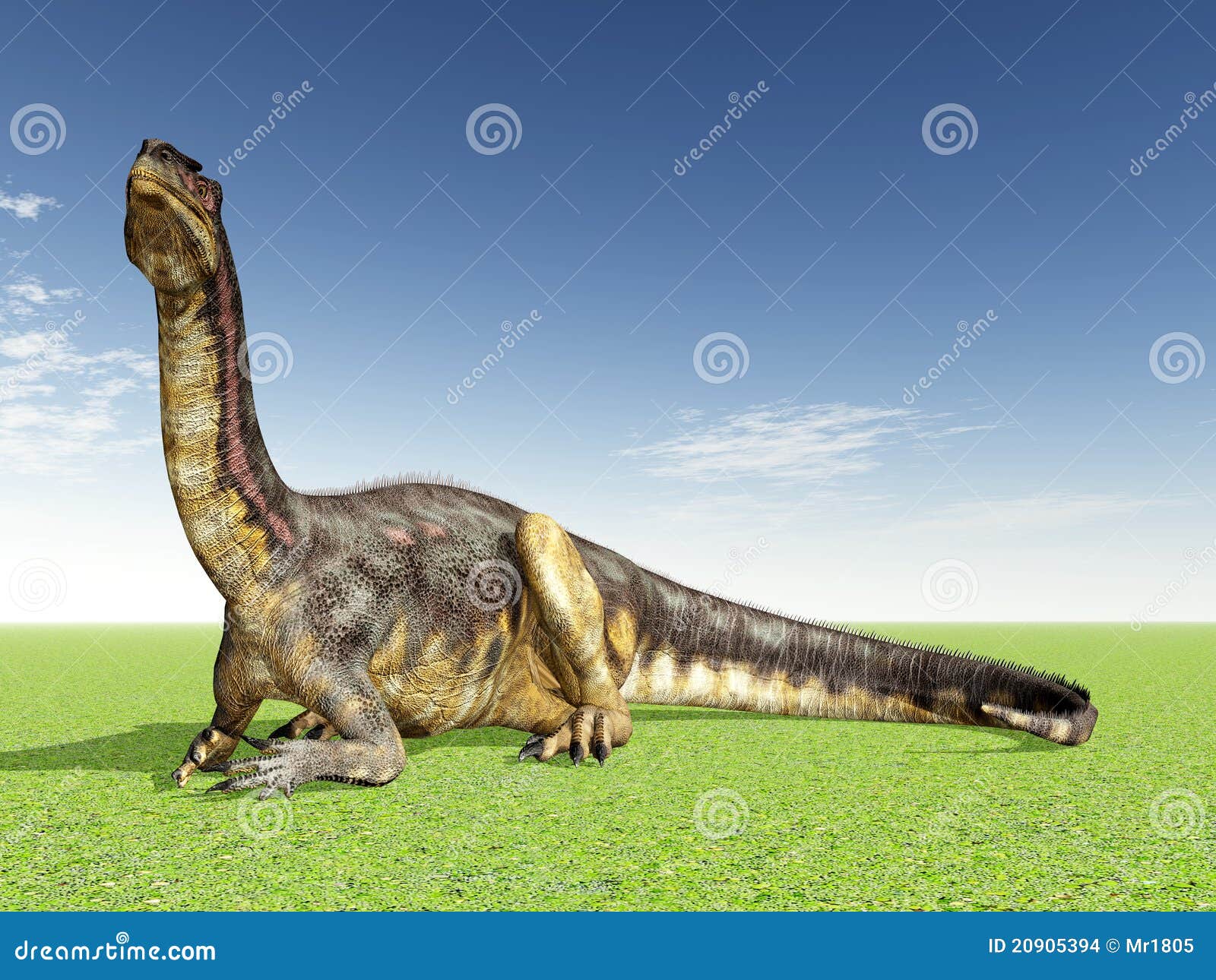 Dinosaur Plateosaurus stock illustration. Illustration of grand - 20905394