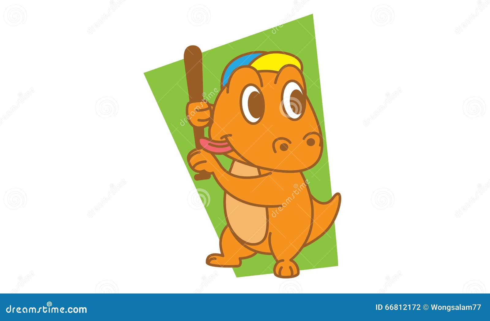 Dinosaur Playing Baseball stock vector. Illustration of fitness - 66812172