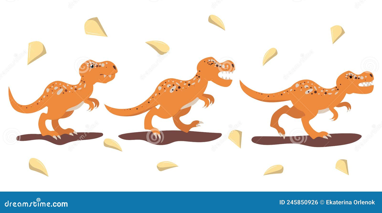 Dinosaur Predator Cartoon. Vector Is Isolated On A White Background ...