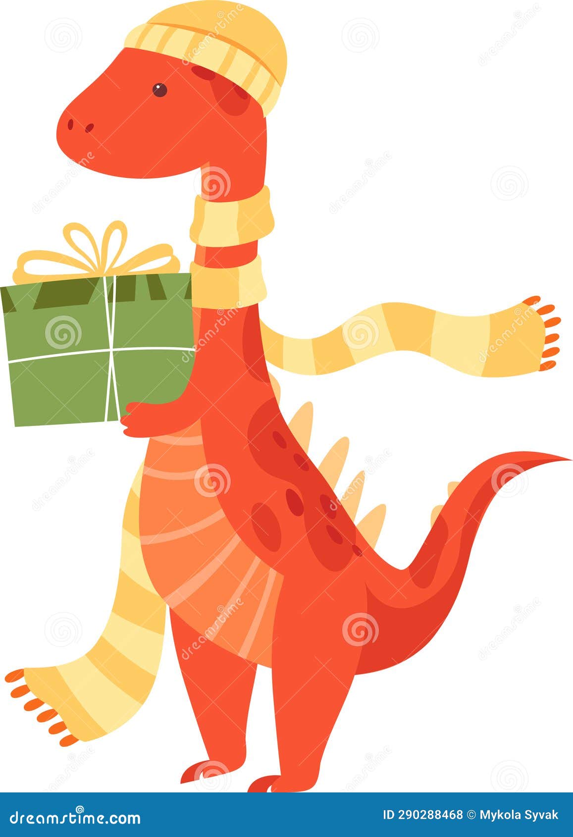 Dinosaur with Present stock illustration. Illustration of jurassic ...