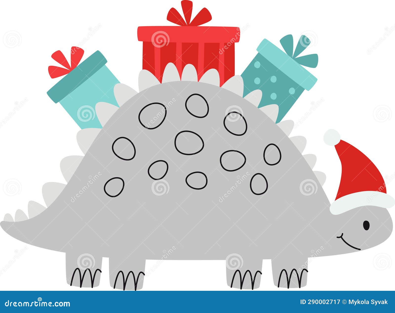 Dinosaur with Presents stock illustration. Illustration of funny ...