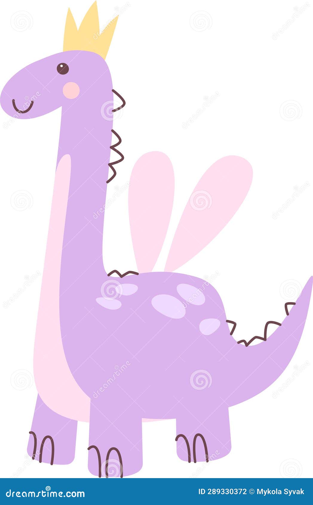 Dinosaur Princess with Wings Stock Illustration - Illustration of fairy ...