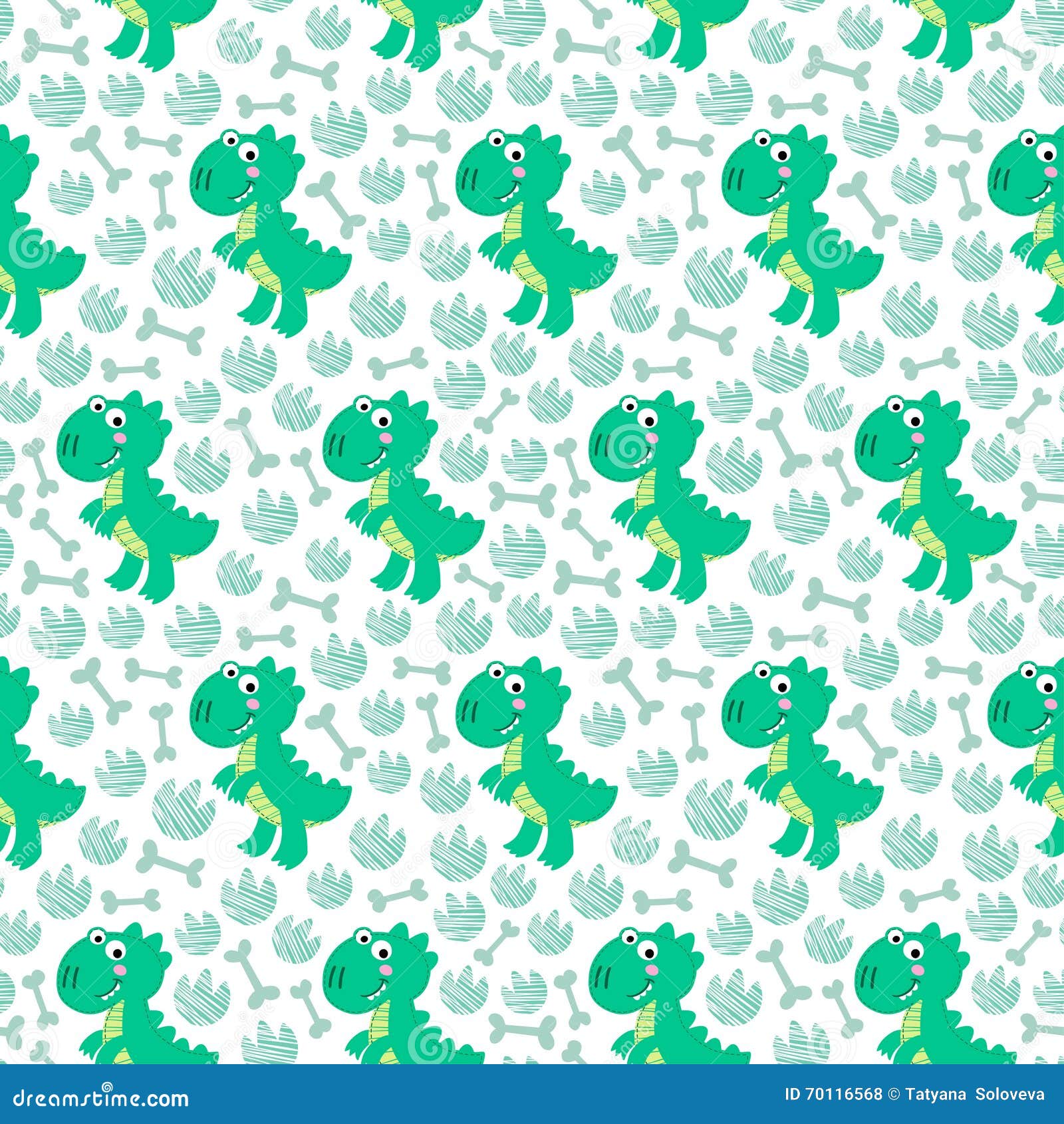 Dinosaur Rex Seamless Pattern. Stock Illustration - Illustration of ...