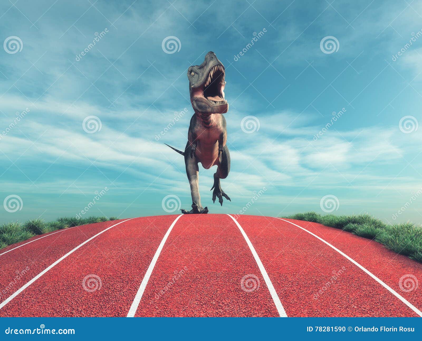 A dinosaur running stock illustration. Illustration of dangerous - 78281590