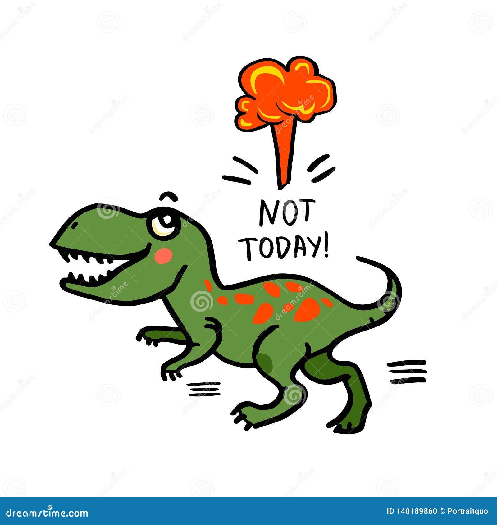 Dinosaur Runs Away from the Explosion and Screams Today Stock Vector ...