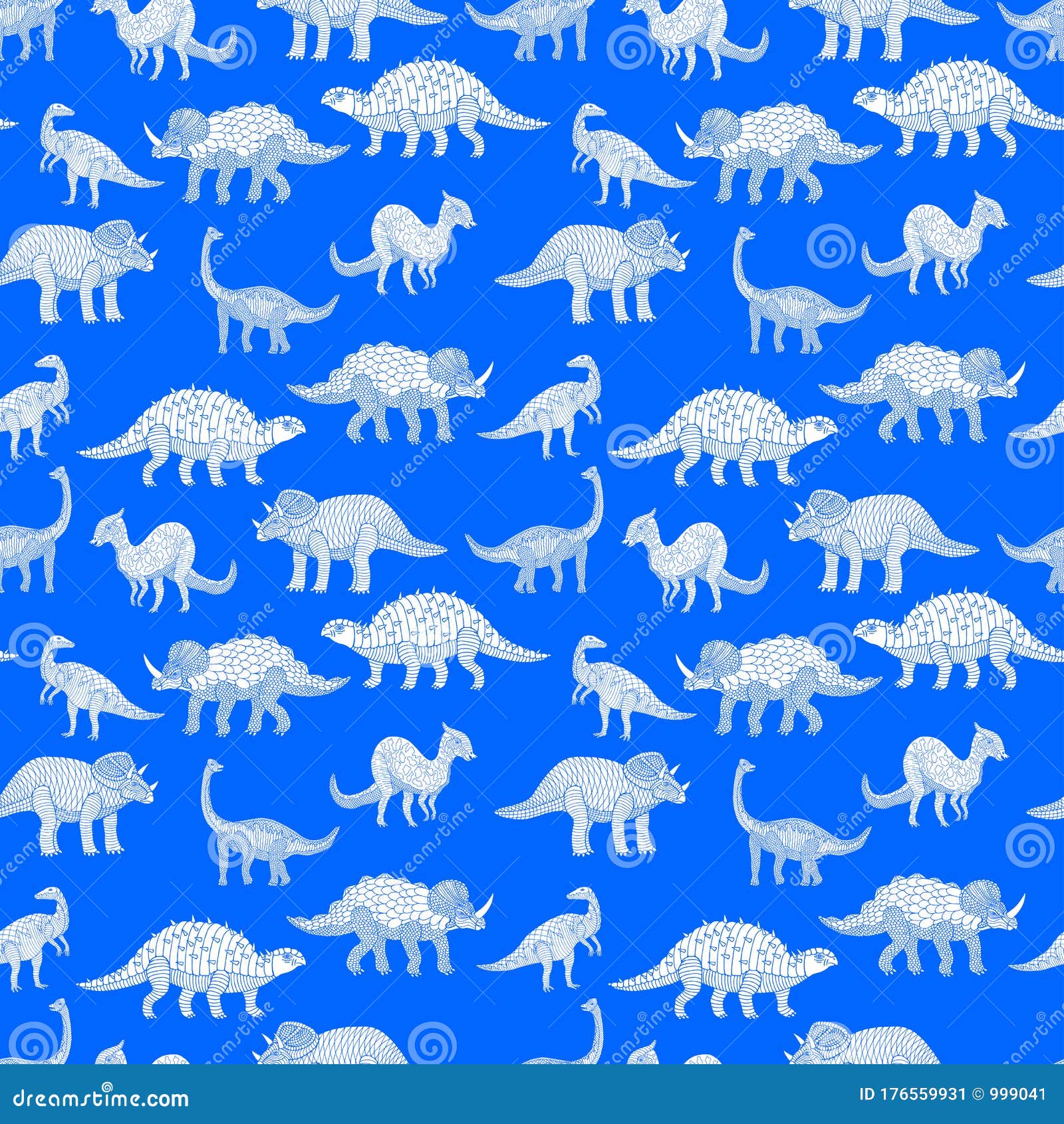 Dinosaur Seamless Pattern. Eps 10 Vector Stock Illustration. Stock ...