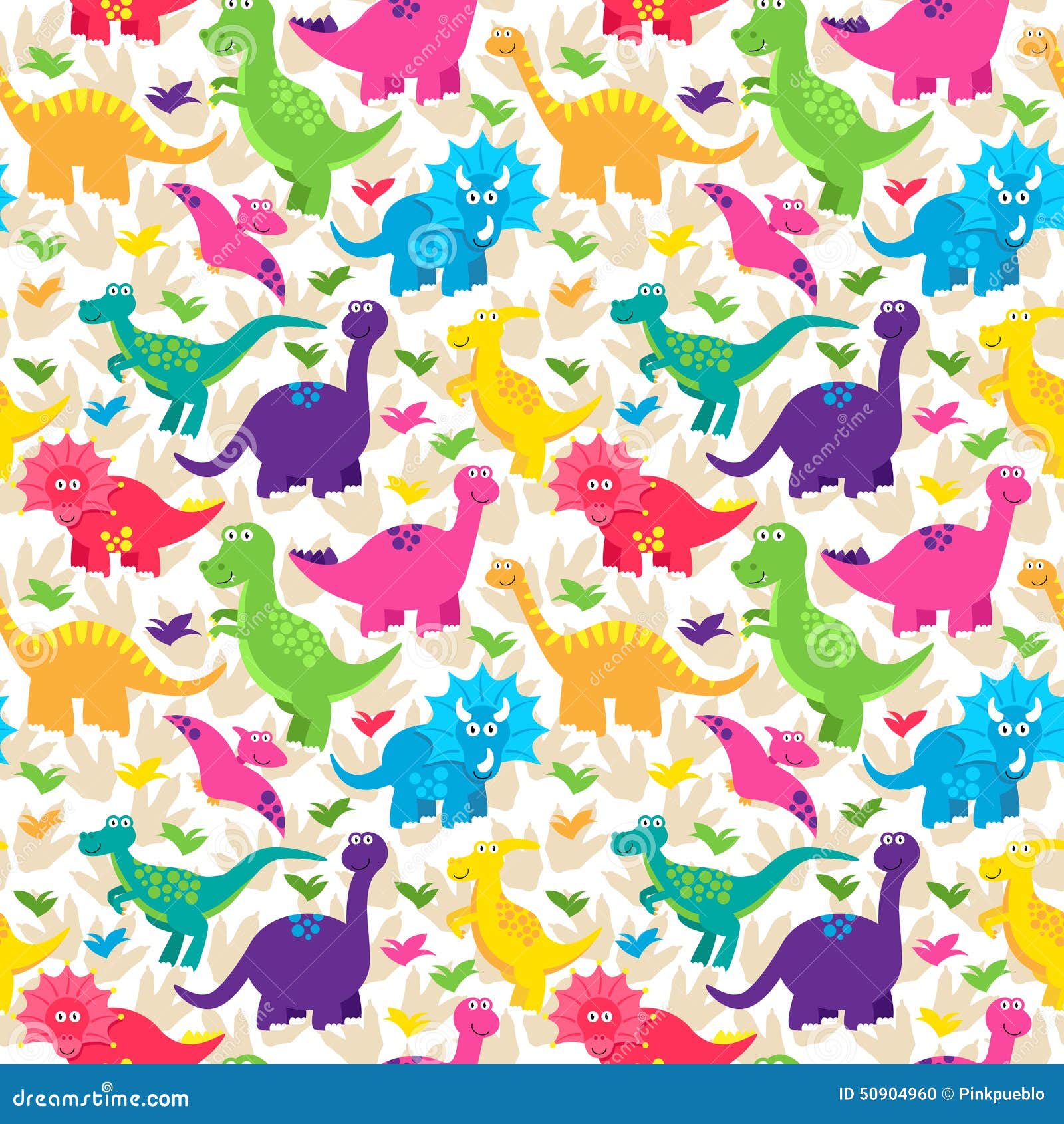 Dinosaur Seamless Tileable Vector Background Pattern Stock Vector ...