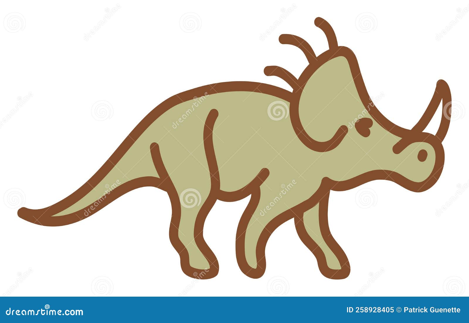 Dinosaur with Sharp Horn, Icon Stock Vector - Illustration of sketch ...