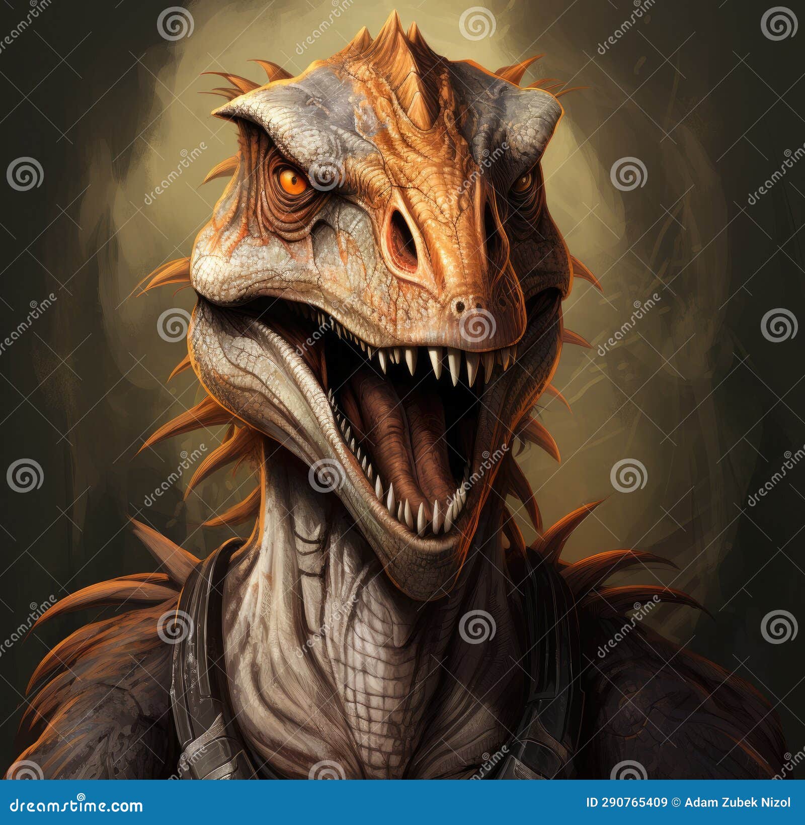 A Dinosaur with Sharp Teeth Stock Illustration - Illustration of teeth ...