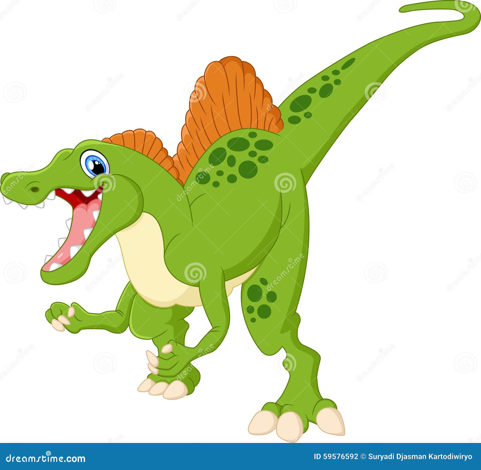 Dinosaur Spinosaurus Cartoon Illustration Stock Vector - Illustration ...