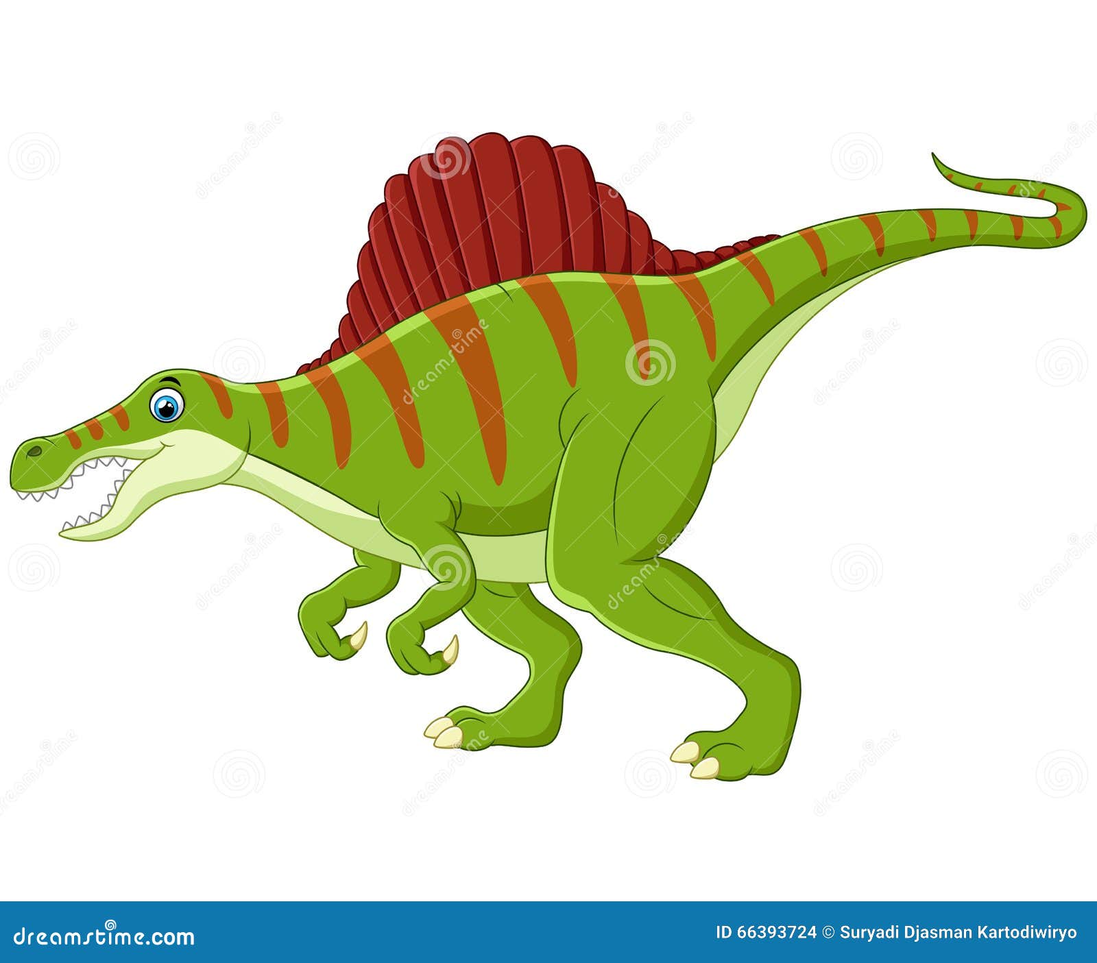 Dinosaur Spinosaurus Cartoon Stock Vector - Illustration of monster ...