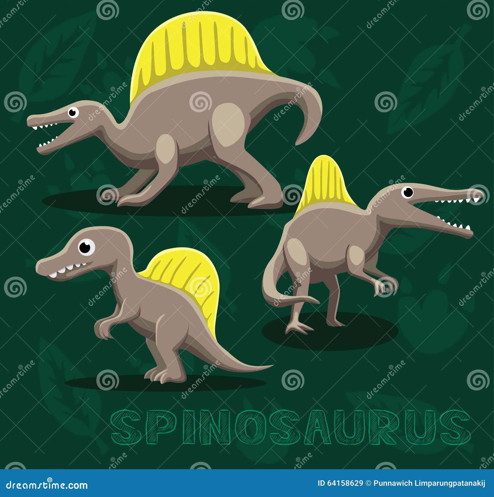 Dinosaur Spinosaurus Cartoon Vector Illustration Stock Vector ...