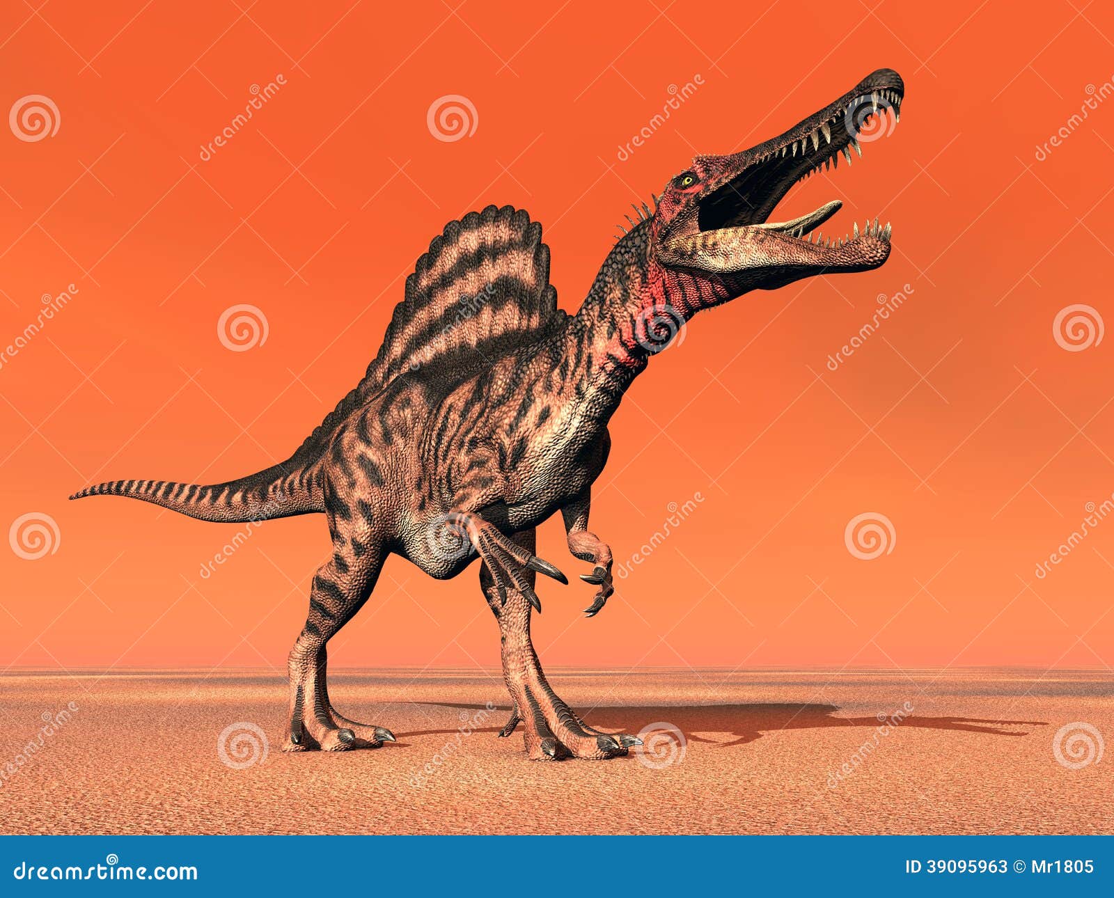 Dinosaur Spinosaurus stock illustration. Illustration of powerful ...