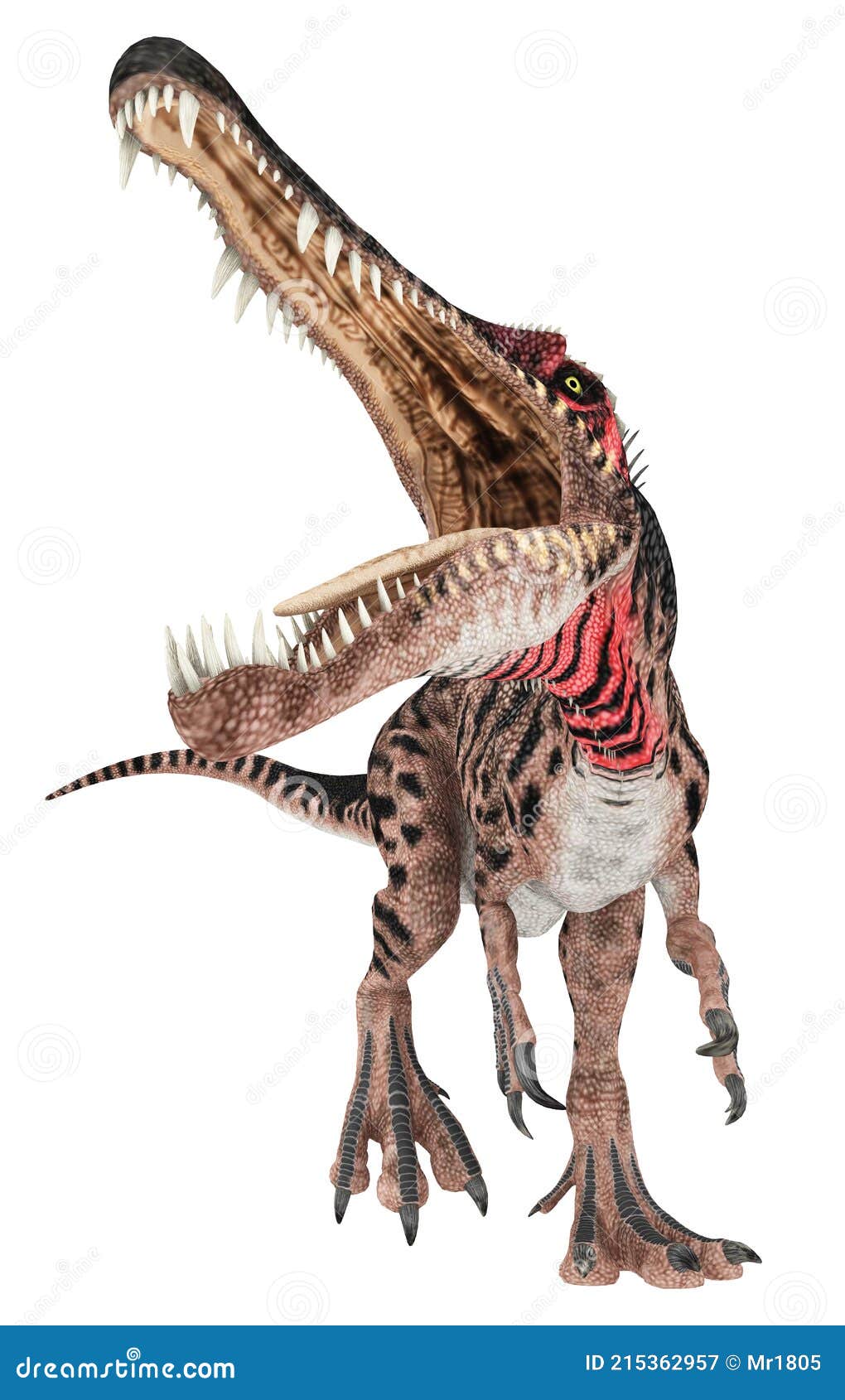 Spinosaurus On The Background Of A Forest. Cartoon Vector ...