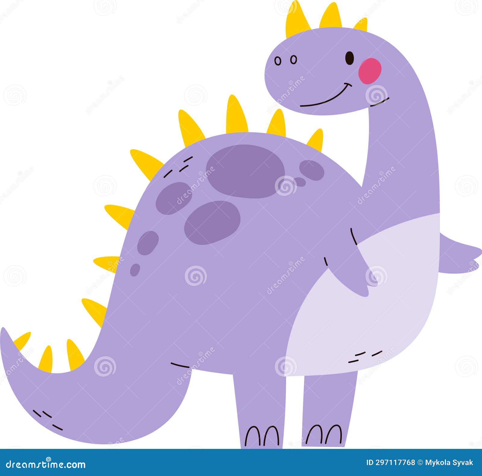 Dinosaur Standing Cartoon stock vector. Illustration of dino - 297117768