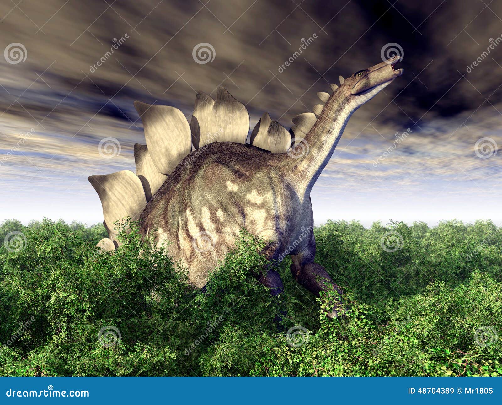 Dinosaur Stegosaurus. Huge Prehistoric Animals. Cartoon Vector ...