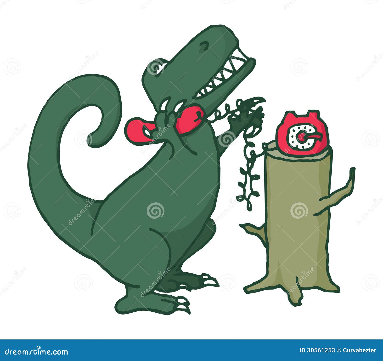 Dinosaur Talking on the Phone Stock Illustration - Illustration of ...