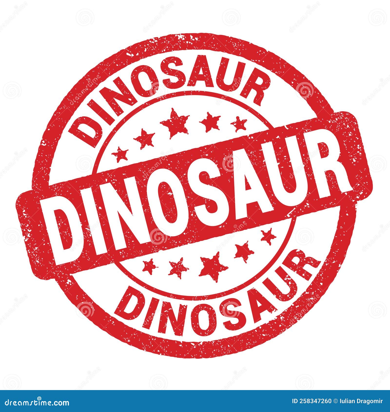 DINOSAUR Text Written on Red Round Stamp Sign Stock Illustration ...