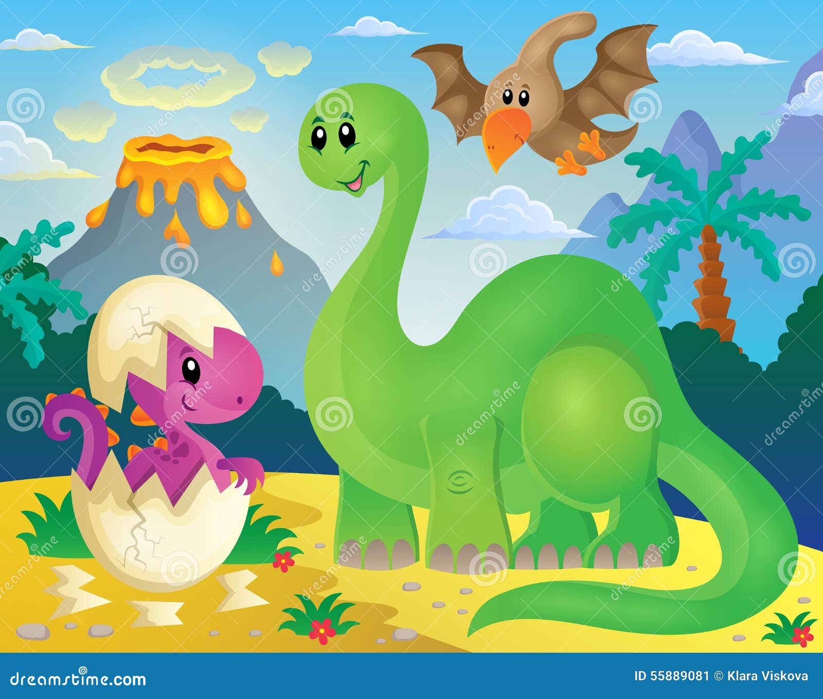 Dinosaur theme image 5 stock vector. Illustration of stylized - 55889081