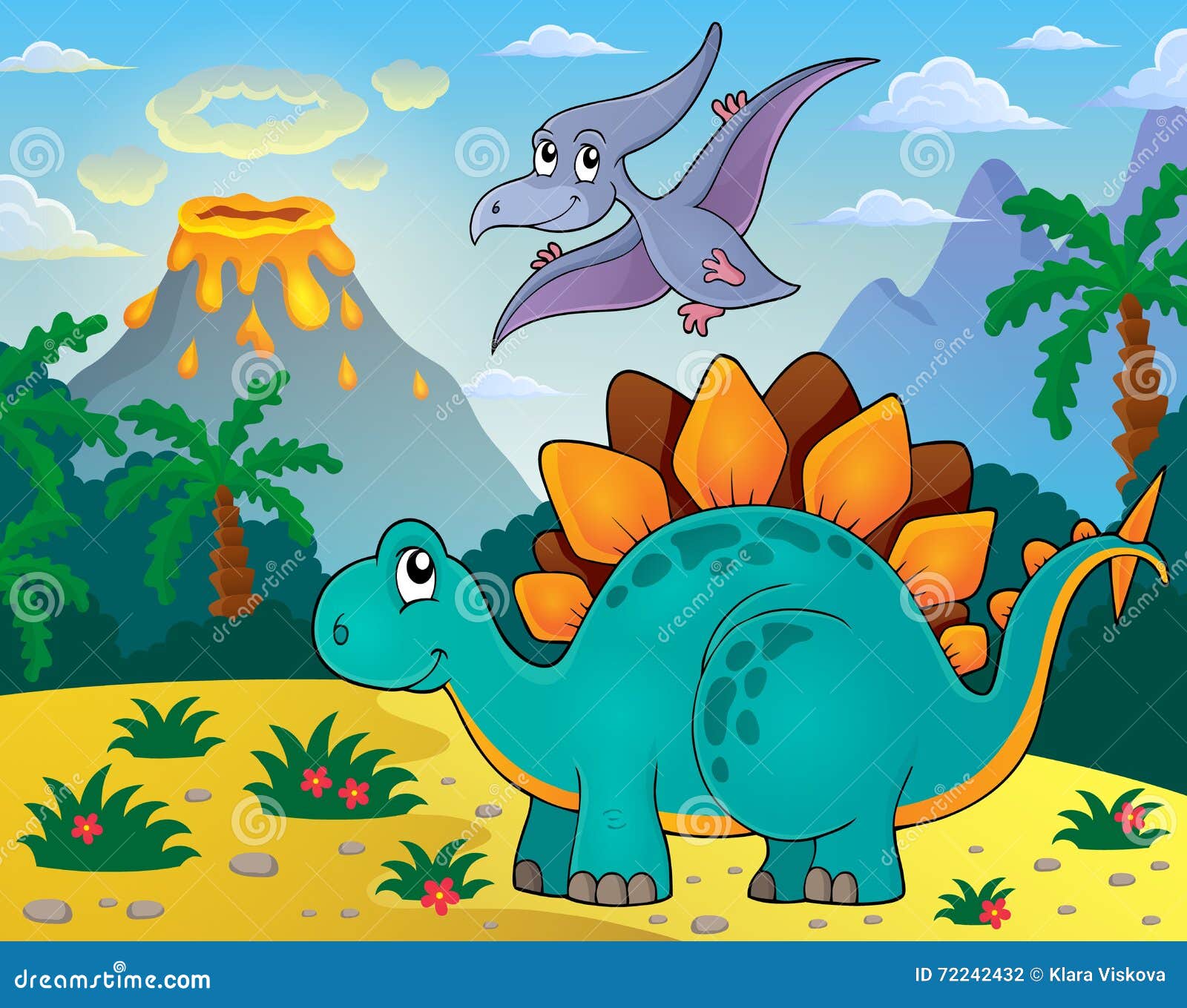 Dinosaur topic image 3 stock vector. Illustration of vectors - 72242432