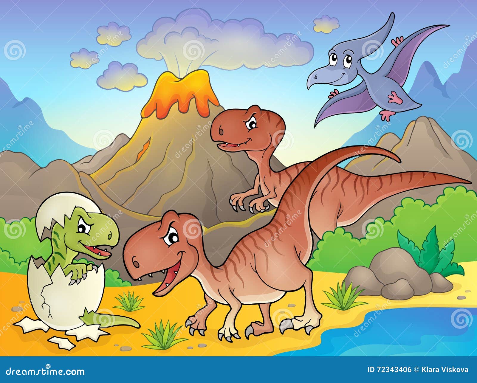 Dinosaur topic image 6 stock vector. Illustration of pterodactylus ...