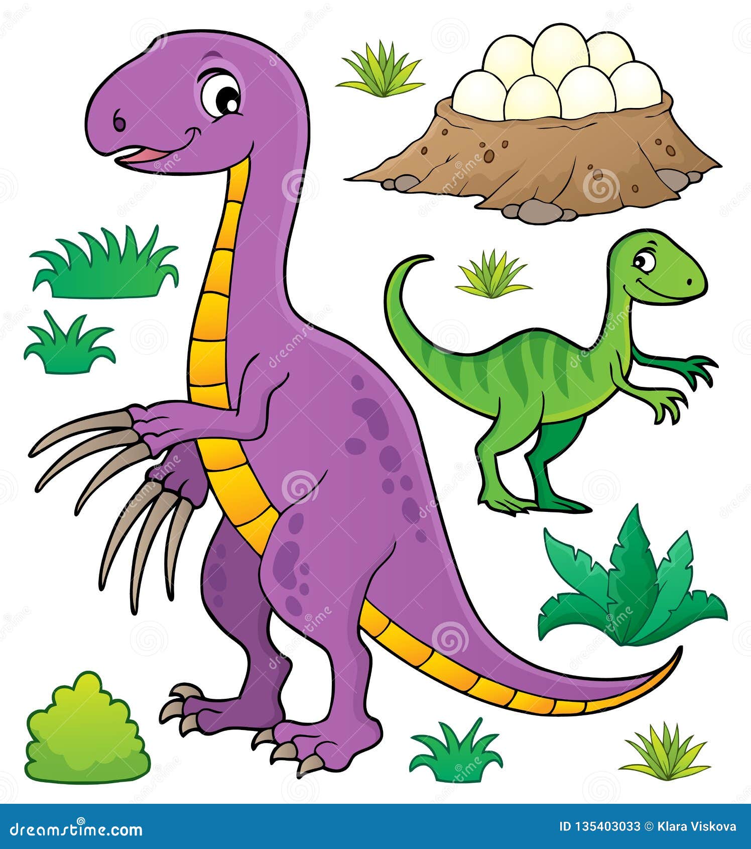 Dinosaur topic set 8 stock vector. Illustration of dinosaur - 135403033