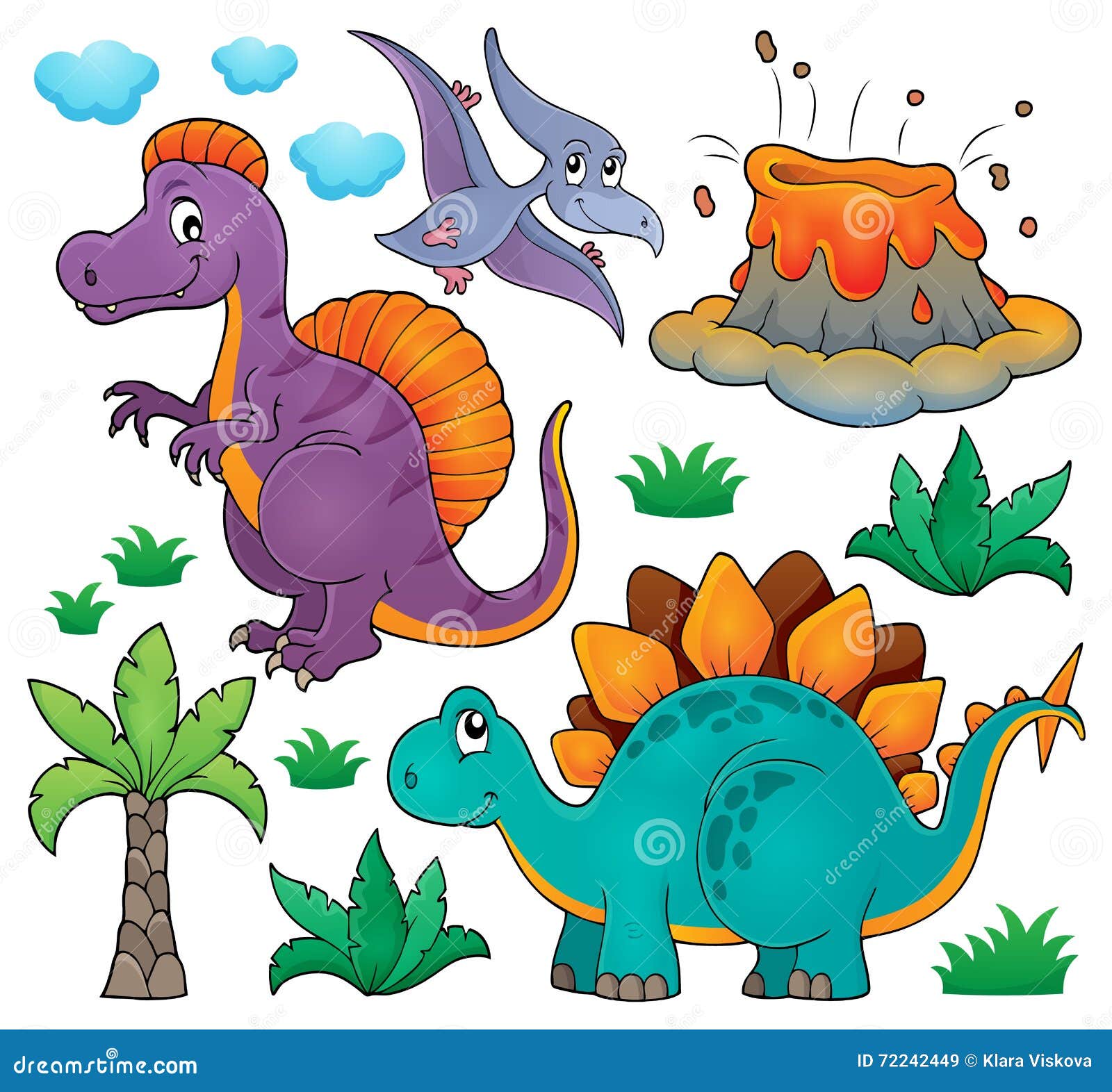 Dinosaur topic set 2 stock vector. Illustration of stegosaur - 72242449