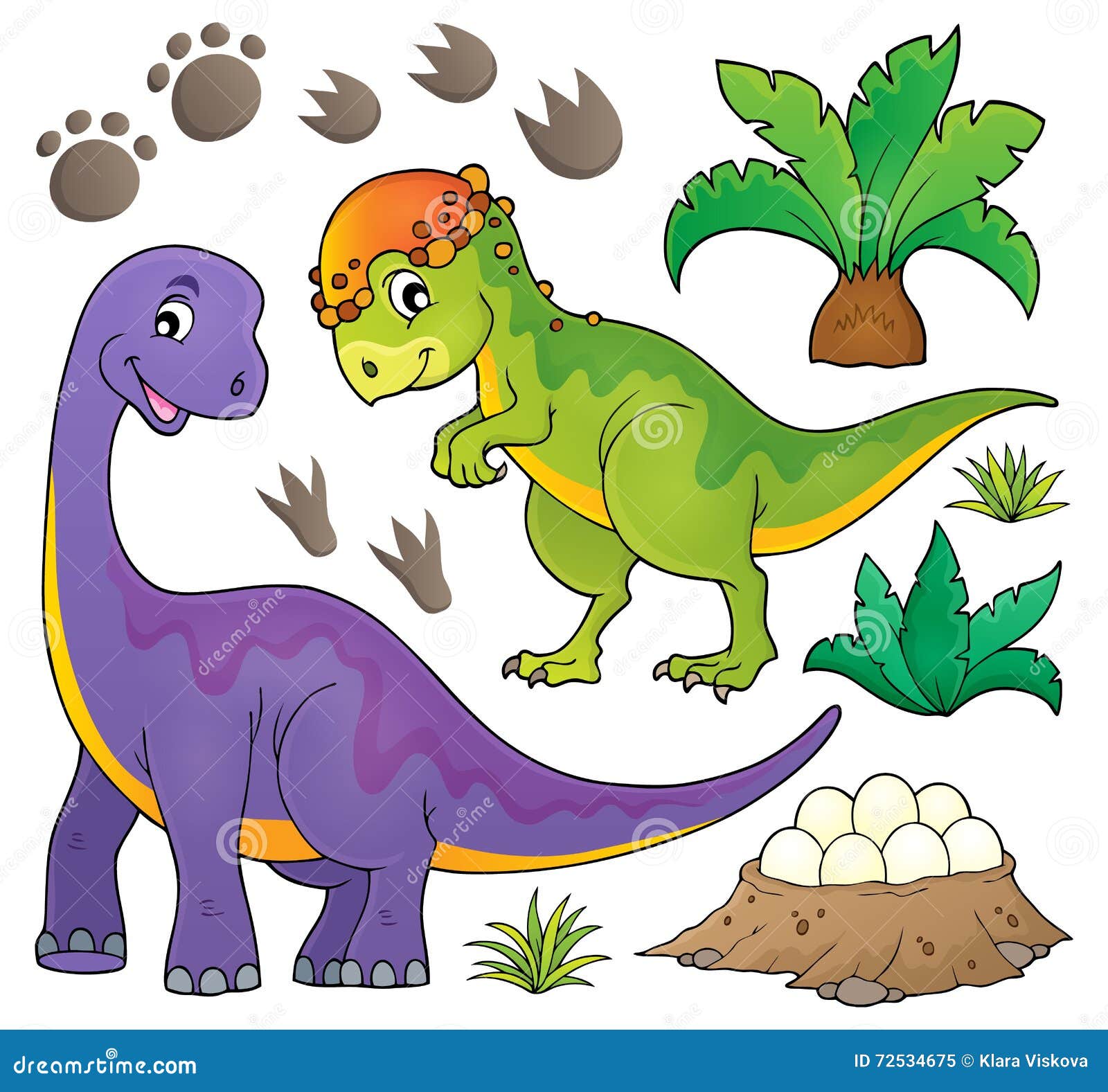Dinosaur topic set 5 stock vector. Illustration of history - 72534675