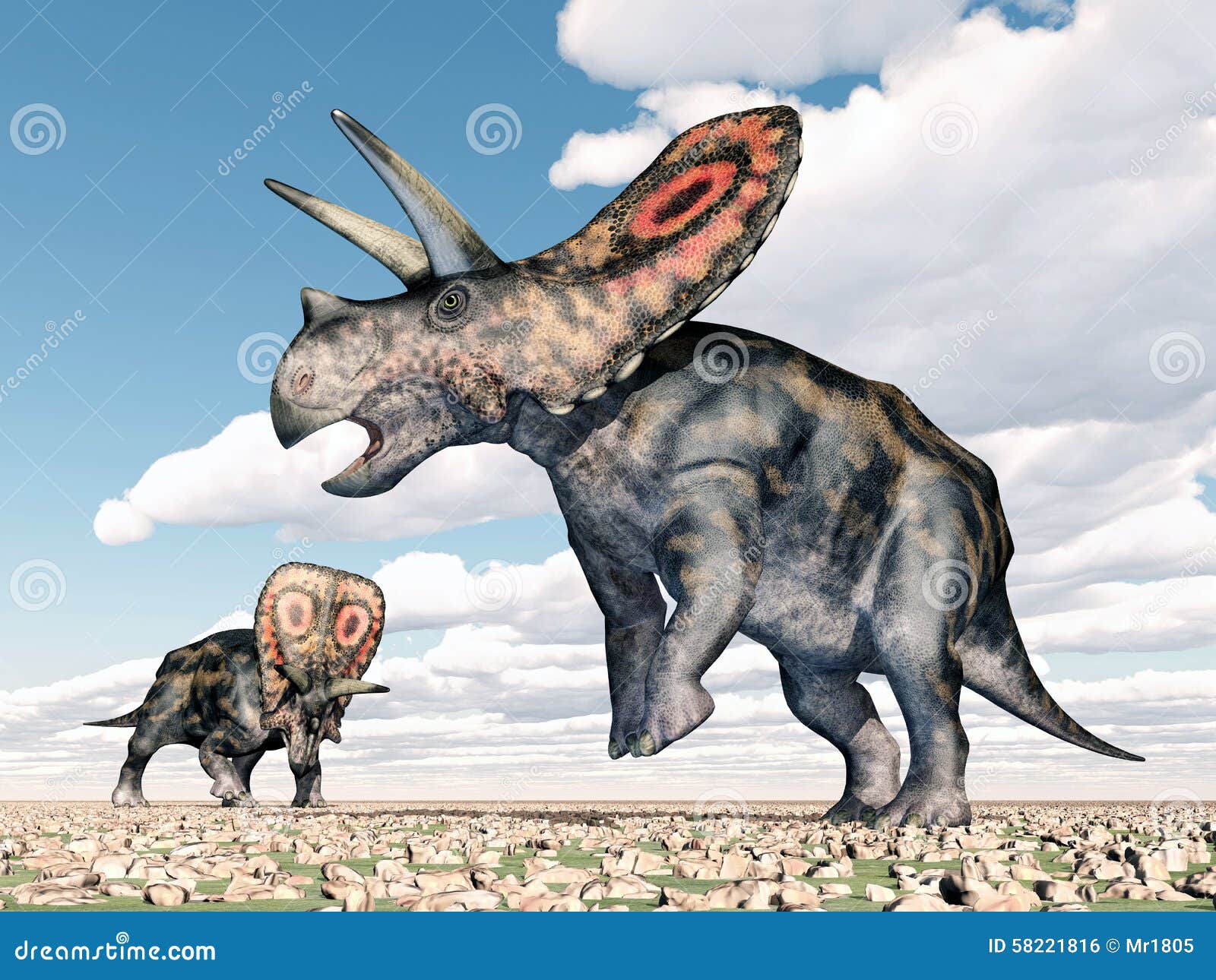 Dinosaur Torosaurus Royalty-Free Cartoon | CartoonDealer.com #58506482