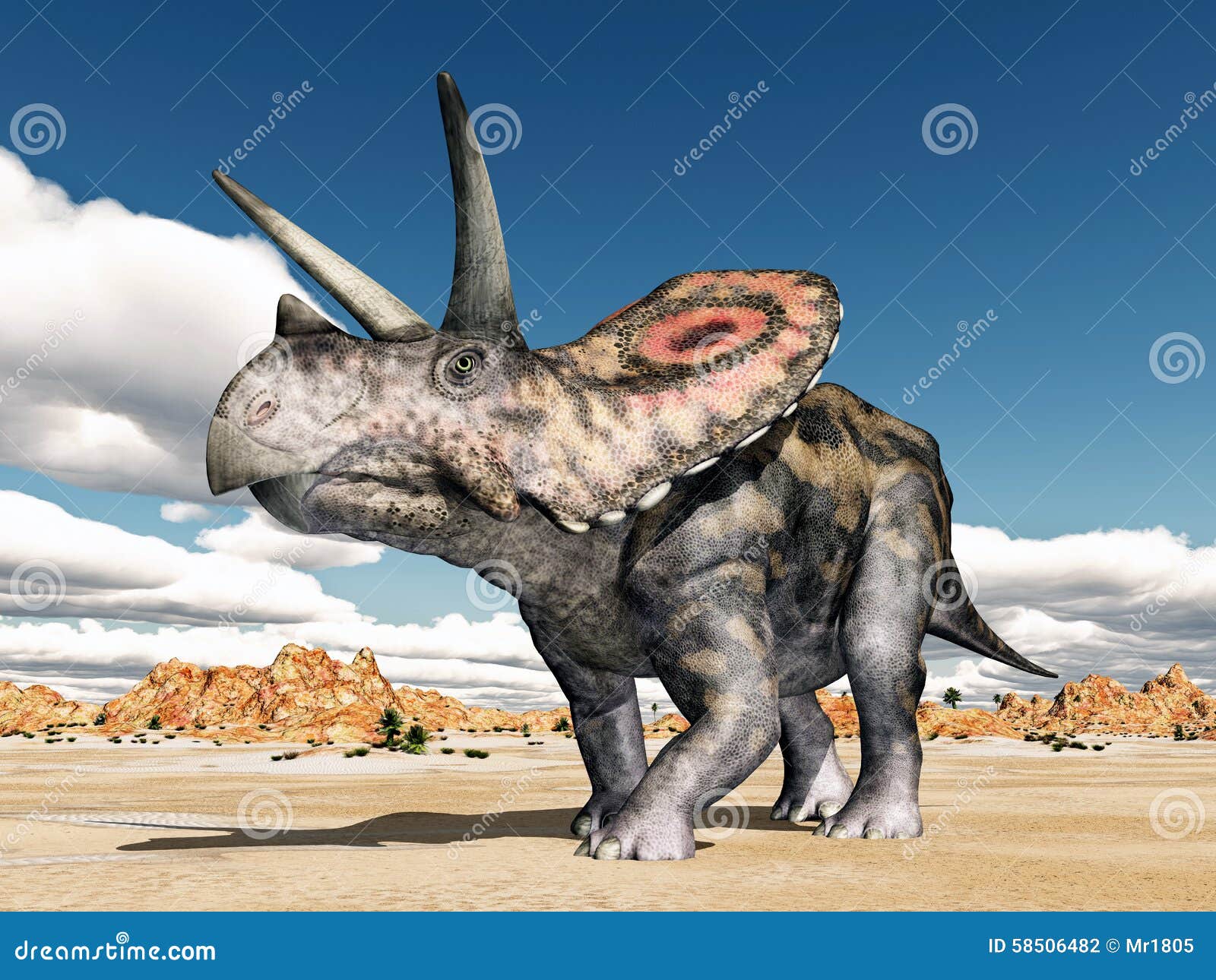 Dinosaur Torosaurus stock illustration. Illustration of primeval - 58506482