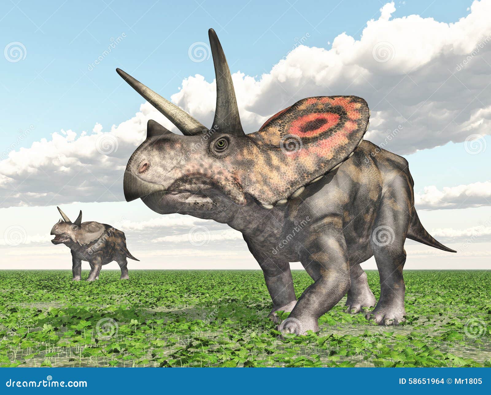 Dinosaur Torosaurus stock illustration. Illustration of animal - 58651964