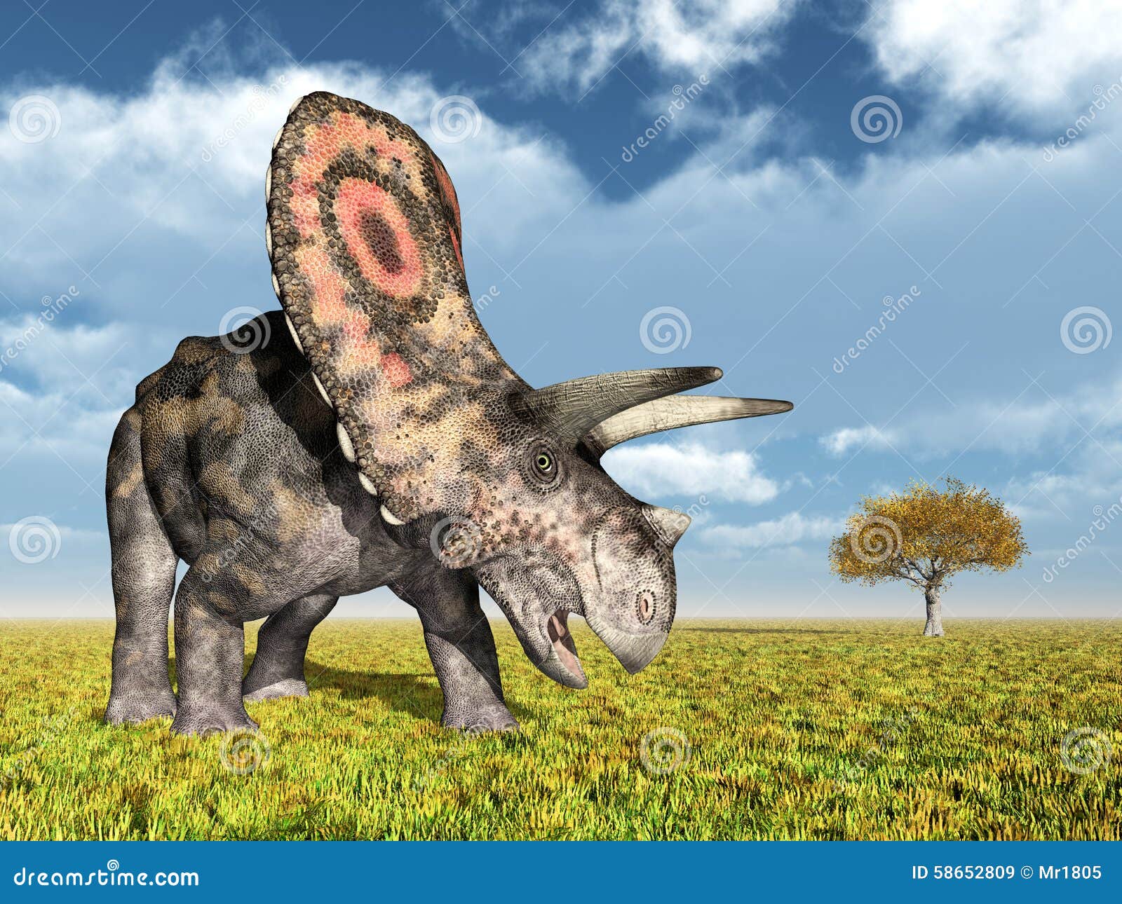 Dinosaur Torosaurus stock illustration. Illustration of extinct - 58652809