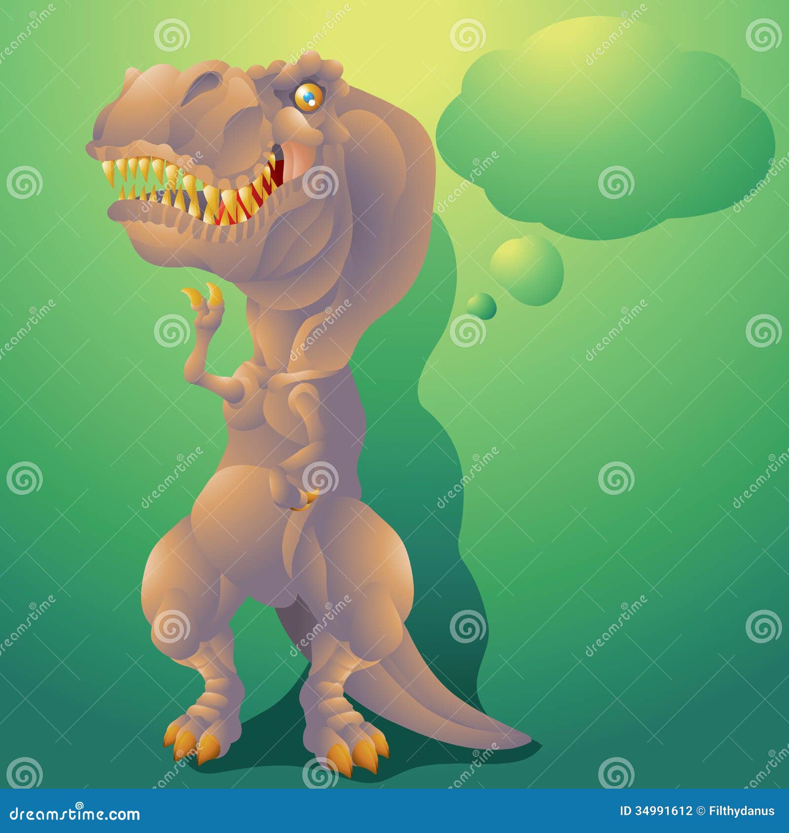 Dinosaur Tyrannosaurus Rex with Text Bubble Stock Illustration ...