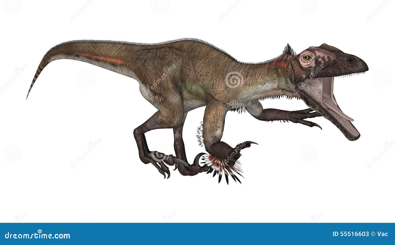 Dinosaur Utahraptor stock illustration. Illustration of curious - 55516603