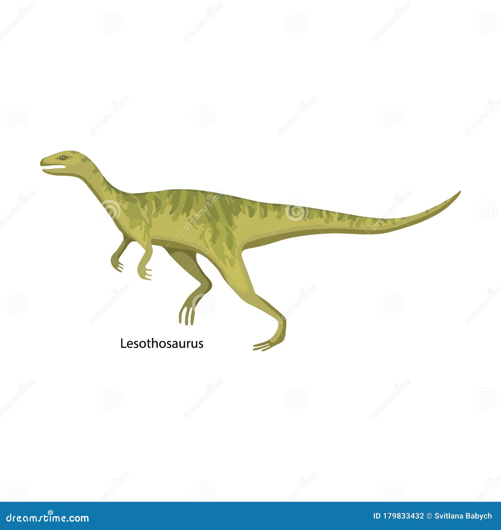 Lesothosaurus Isolated Cartoon Vector. Monster, Prehistoric Animal ...