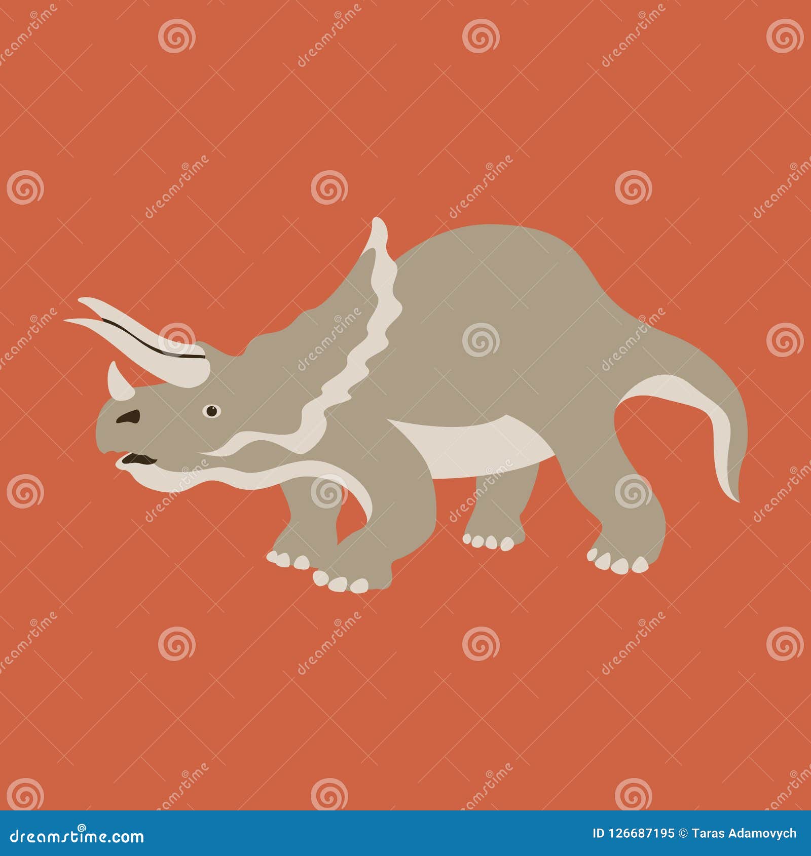 Dinosaur Vector Illustration Flat Style Profile Side Stock Vector ...