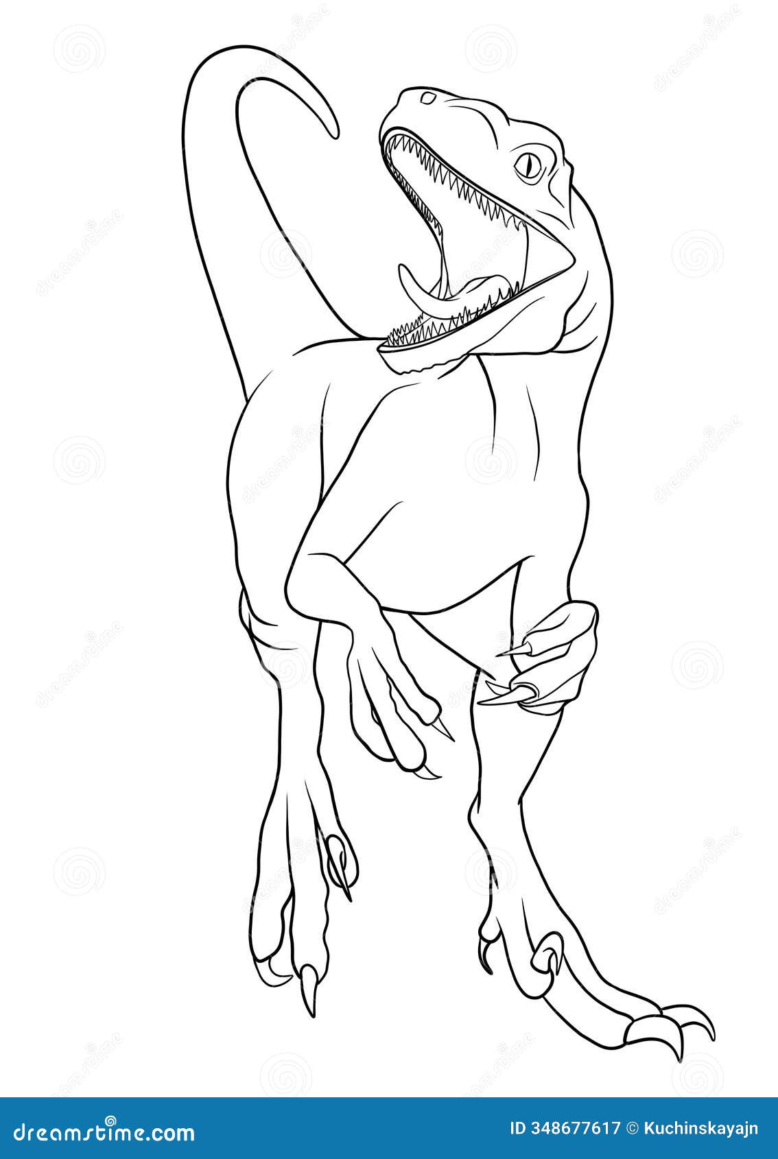 The Velociraptor Raptor Is Up Close. Stock Illustration | CartoonDealer ...