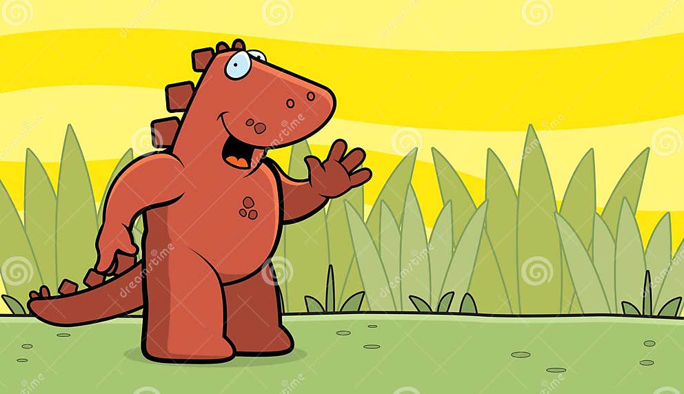 Dinosaur Waving stock vector. Illustration of happy, dinosaur - 6939580