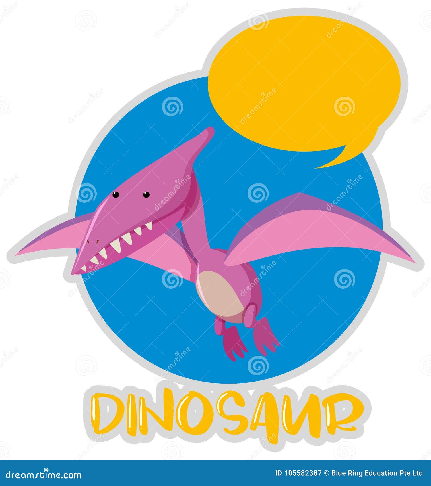 Dinosaur with wings flying stock vector. Illustration of path - 105582387