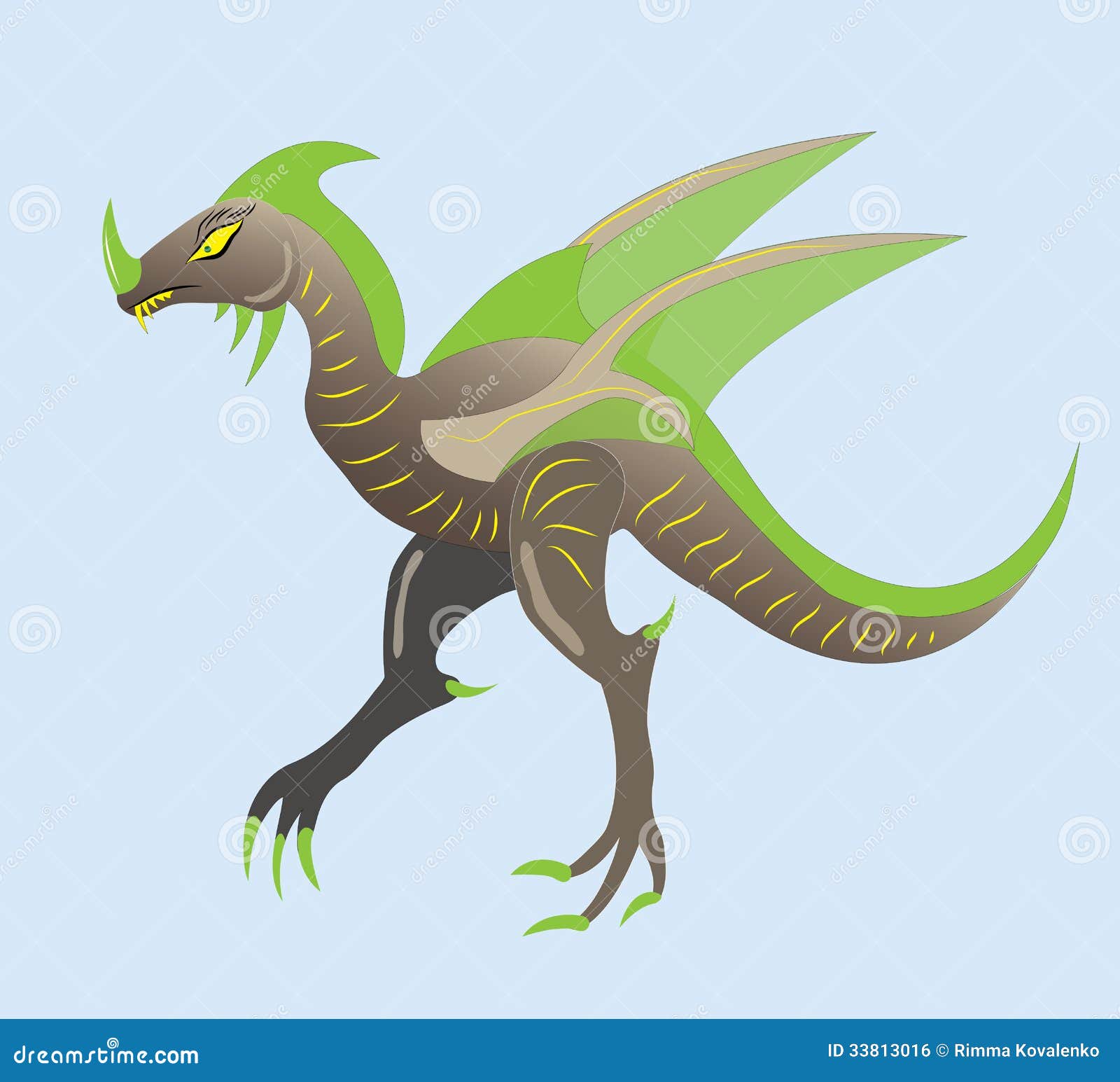 Dinosaur with wings stock vector. Illustration of teeth - 33813016