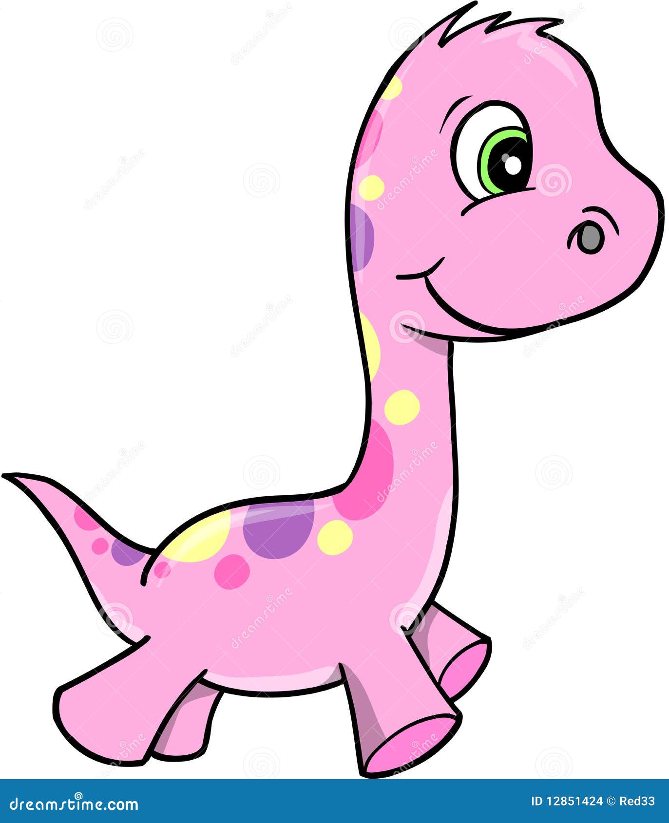 Dinosaurio Rosado Lindo Del Vector Ilustración del Vector - Ilustración ...