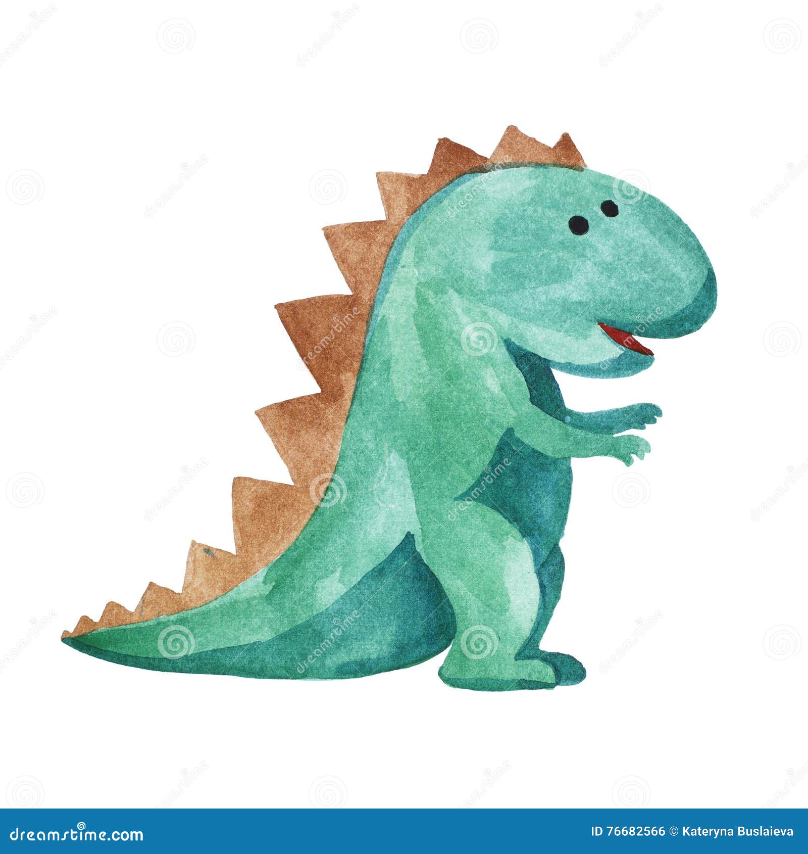 Dinosauro Puerile Dell'acquerello Illustrazione di Stock ...