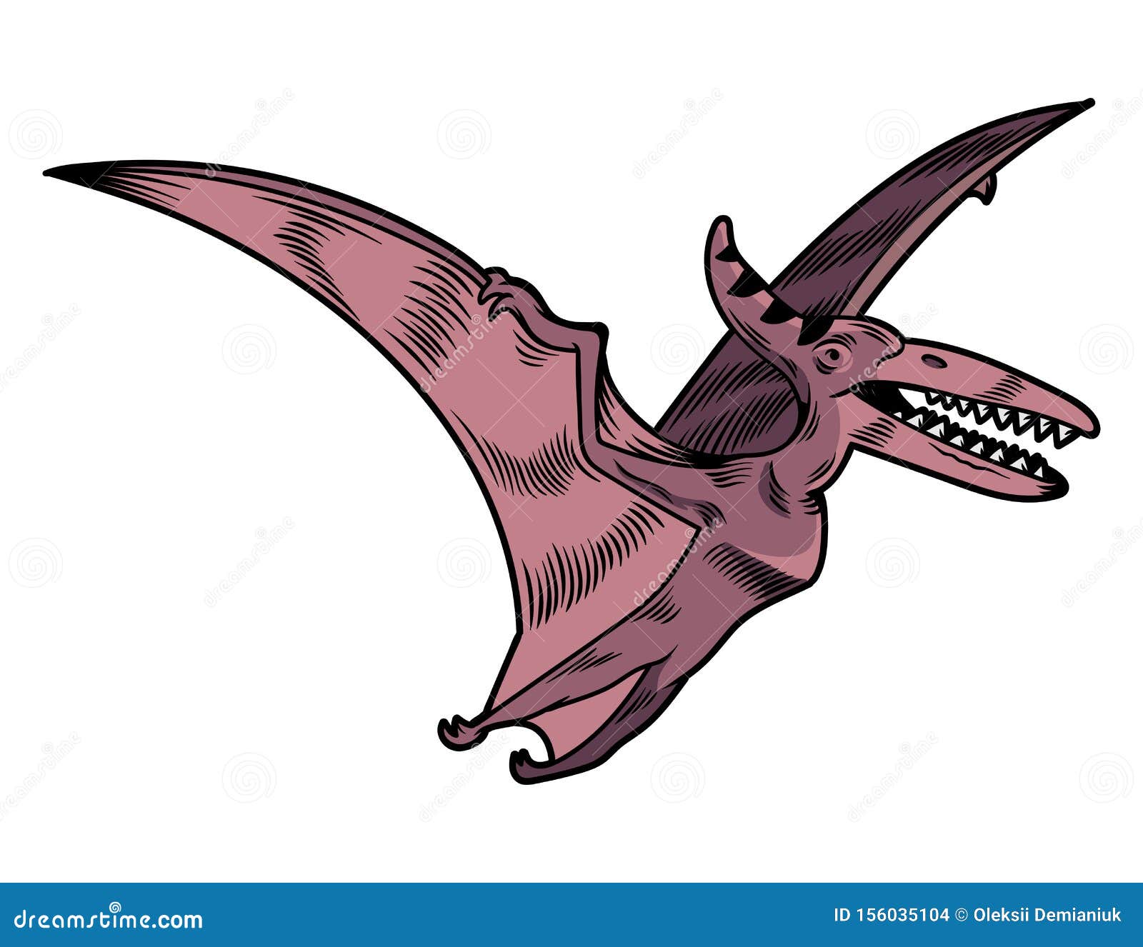 Pterodactyl Dangerous Predator Dino Flying Stock Vector - Illustration ...