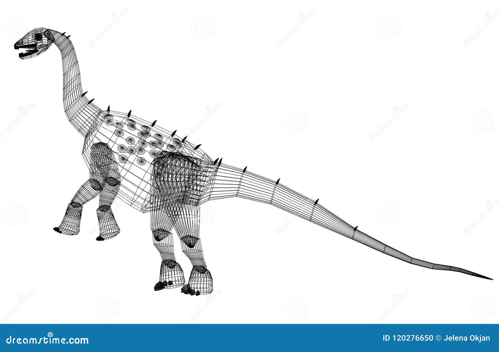 Dinosaurs Architect Blueprint - Isolated Stock Illustration ...