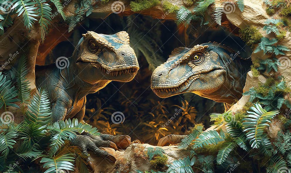 Dinosaurs in Cave stock image. Image of interior, habitat - 324479929