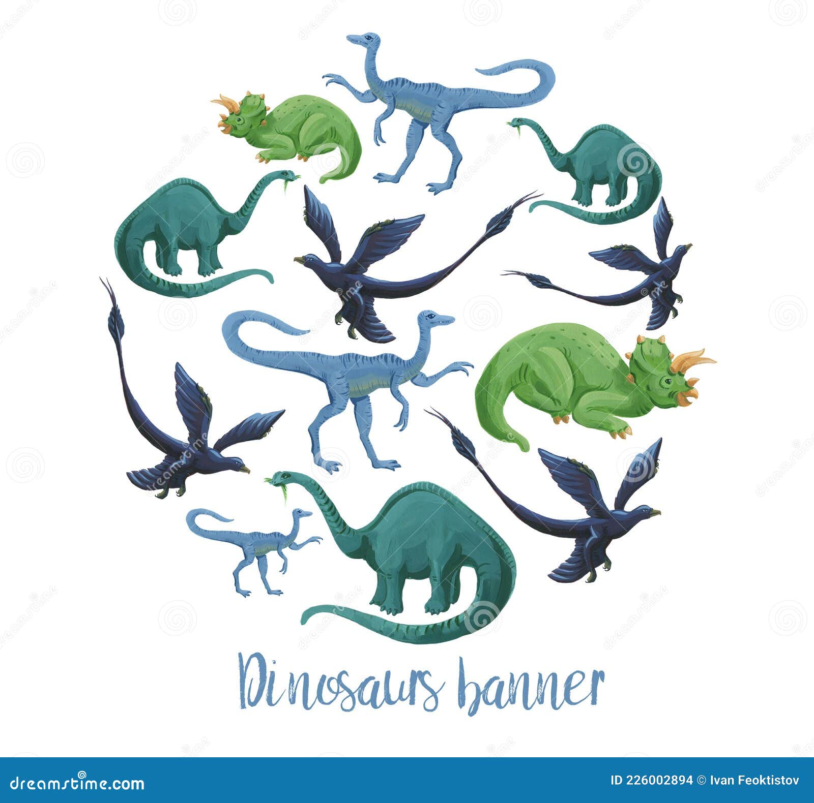 Blue Microraptor Stock Image | CartoonDealer.com #129957487