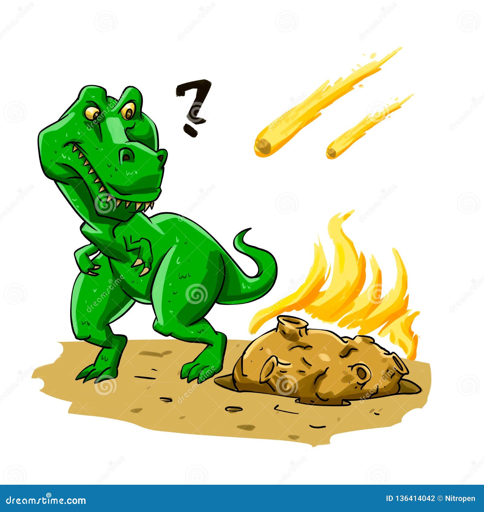 Dinosaurs extinction stock illustration. Illustration of cartoon ...