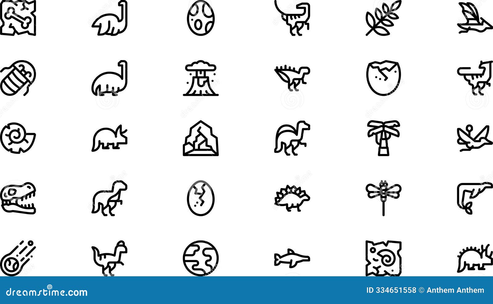 Dinosaurs Icons High-Quality Vector Icons Collection with Editable ...