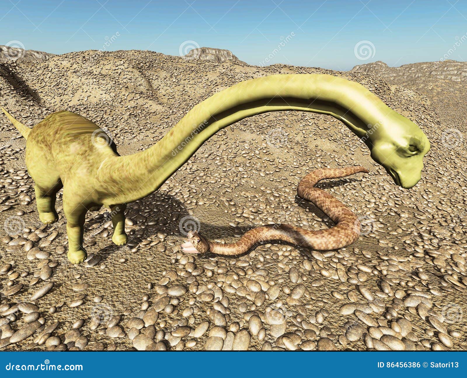 Dinosaurs Jurassic Prehistoric Scene Dinosaur Fighting with Snake 3d ...